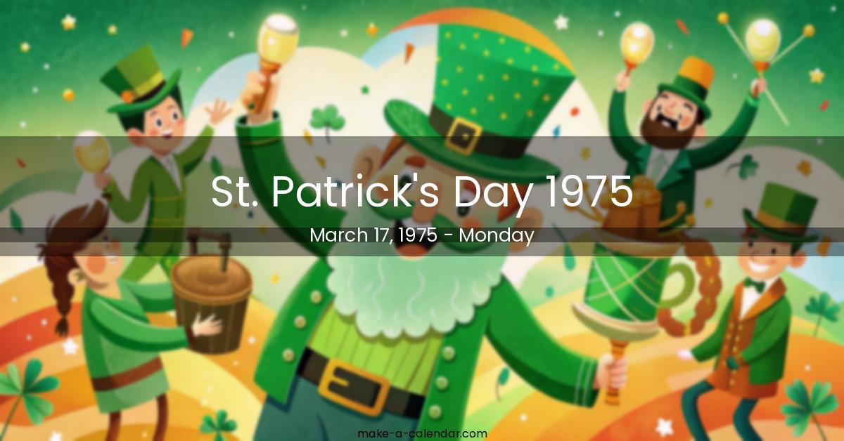 St. Patrick's Day 1975 | When is St. Patrick's Day 1975 date?